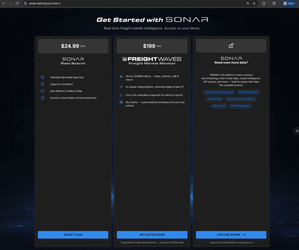 SONAR Quick Rates: Access Spot Rate Data Instantly - SONAR
